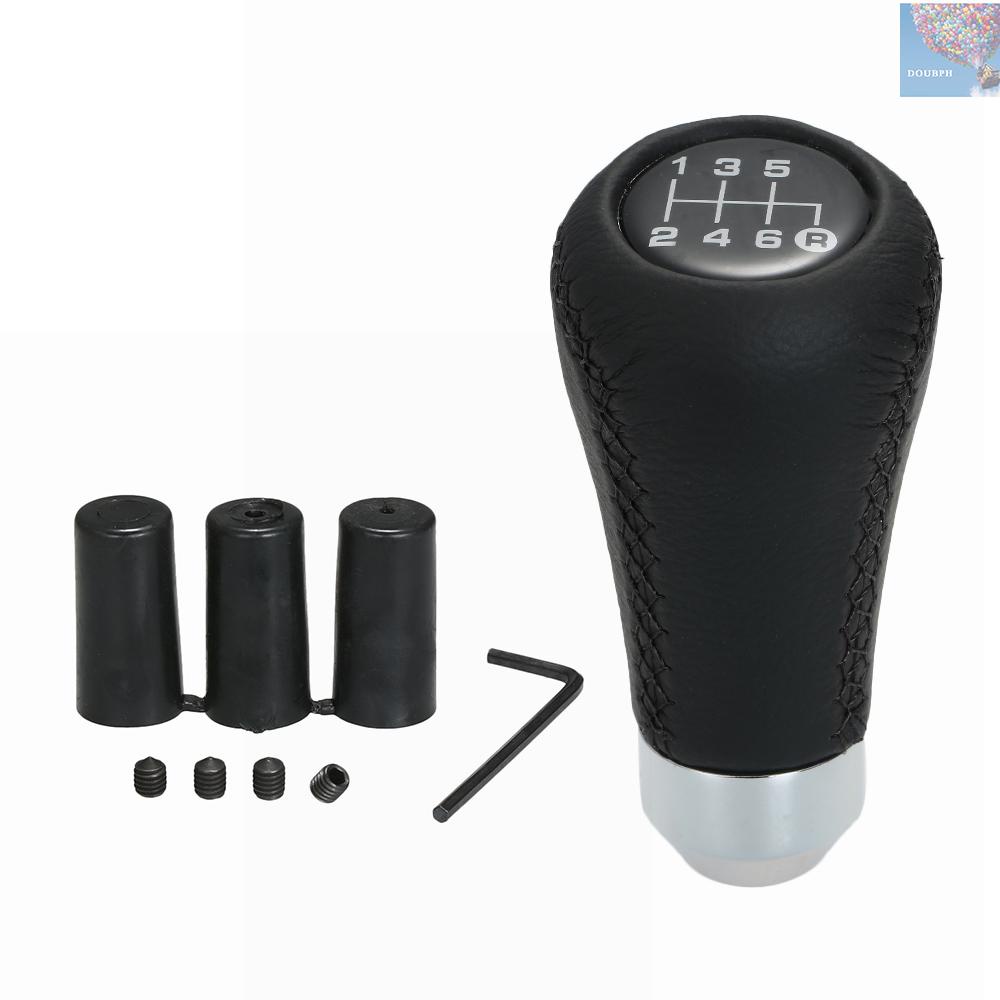 Doph Car Manual Gear Shift Knob Shifter Black Leather Black Stitch 6 ...