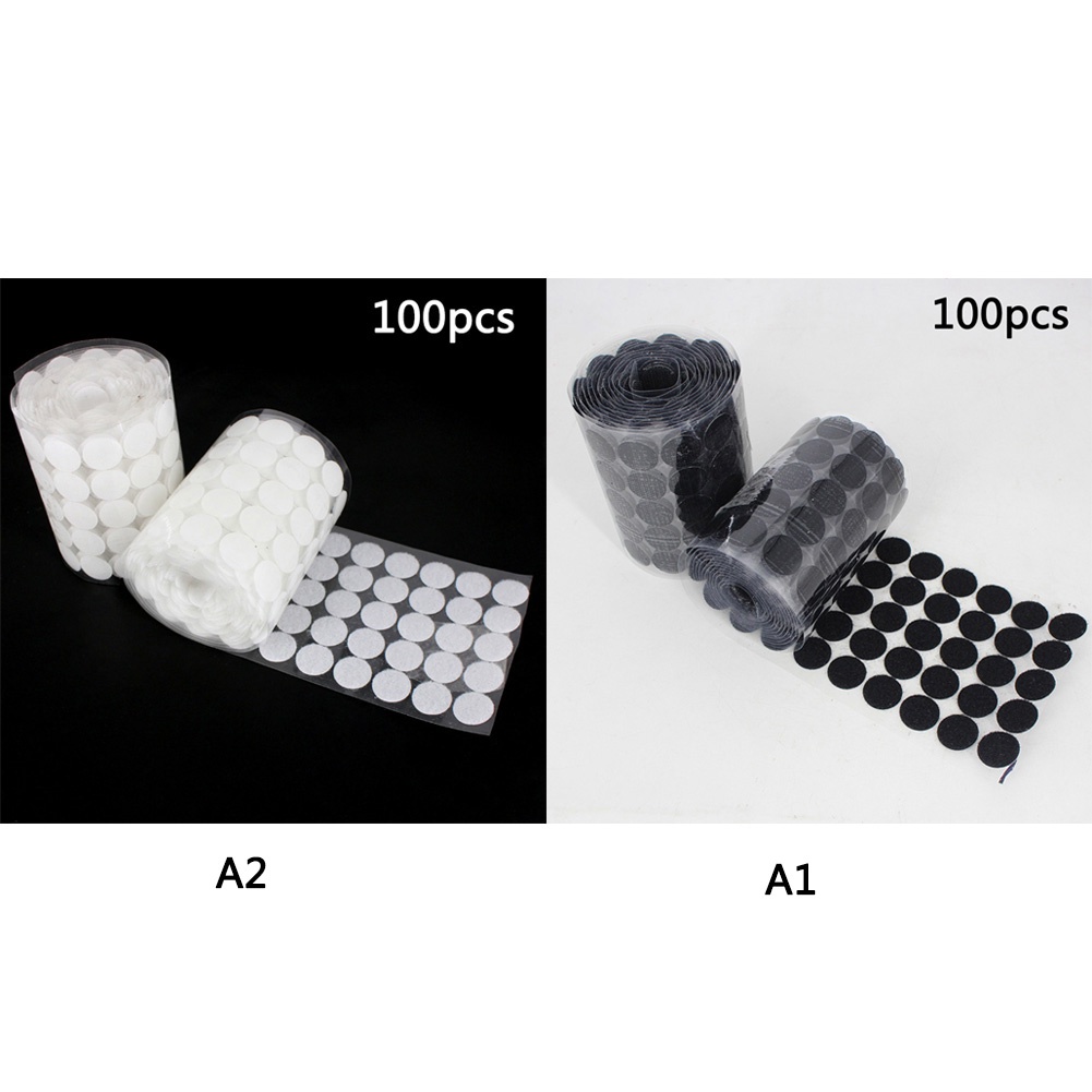 [Ready Stock]Round Adhesive Velcro Paste Buckle Self-Adhesive White ...