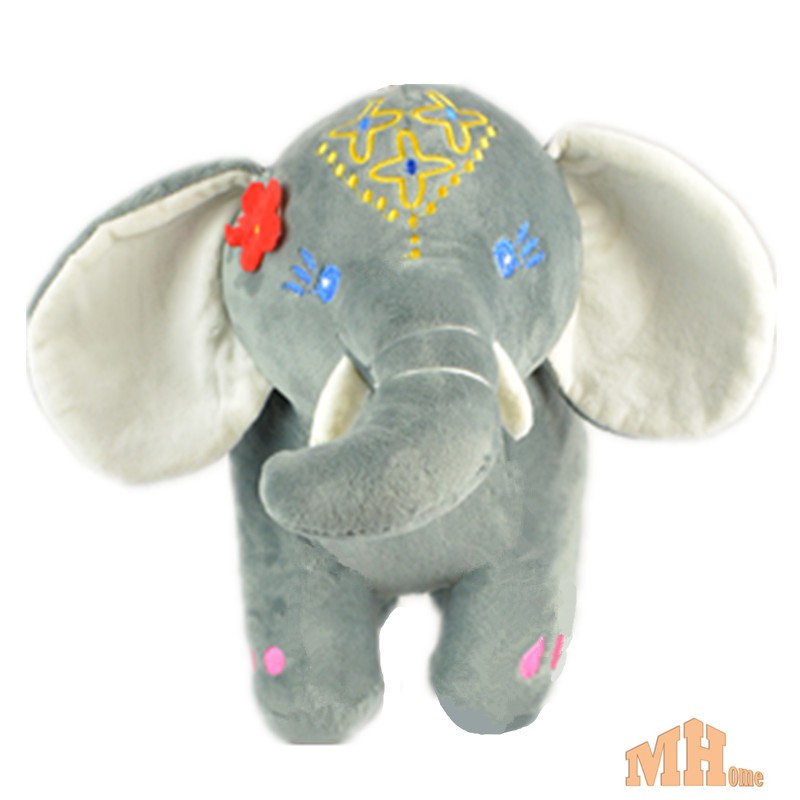 Maylee Big Colourful Plush Elephant 28cm (Grey) | Shopee Philippines