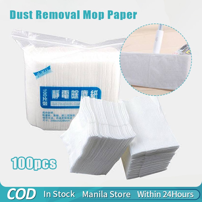 100pcs Electrostatic Dust Remover Paper Disposable Mop Paper Home ...