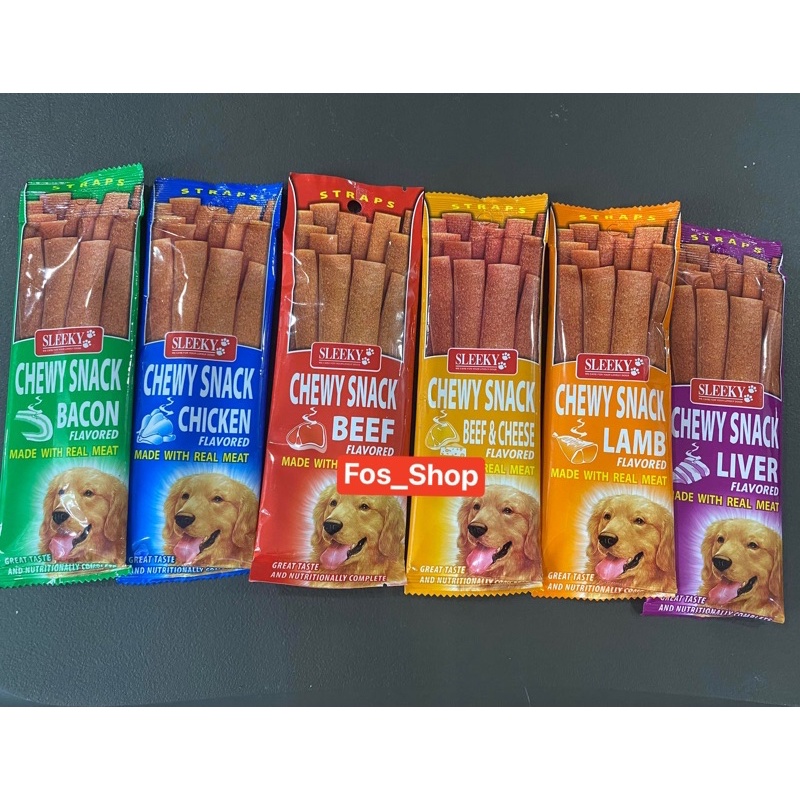 Sleeky Chewy Snack Strap made with Real Meat for Dogs 50g. | Shopee ...