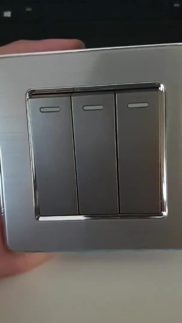 1 2 3 4 Gang 3 Way Luxury Light Switch Push Button Wall Switch Four ...