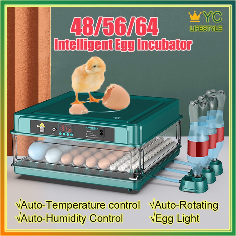 Eggs Fully Automatic Egg Incubator Intelligent Digital Hatcher Brooder Temperature Control ...