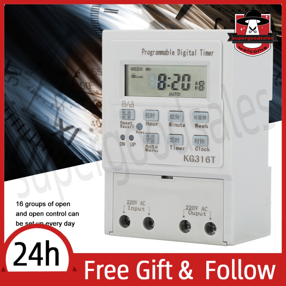 [Ready Stock] AC 220V 1W 25A Digital Timer Switch Programmable Control ...