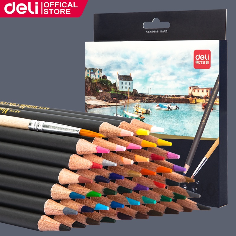 Deli 24/36/48 Color Pencil Set Painting Sketch Wood Pencil Art School ...