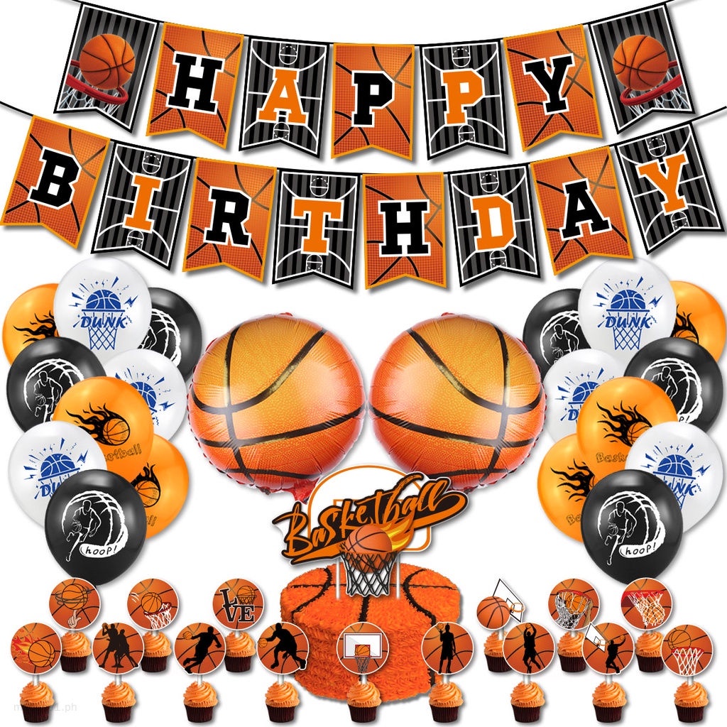 Basketball Birthday Party Decoration Set Sports Theme Happy Birthday ...
