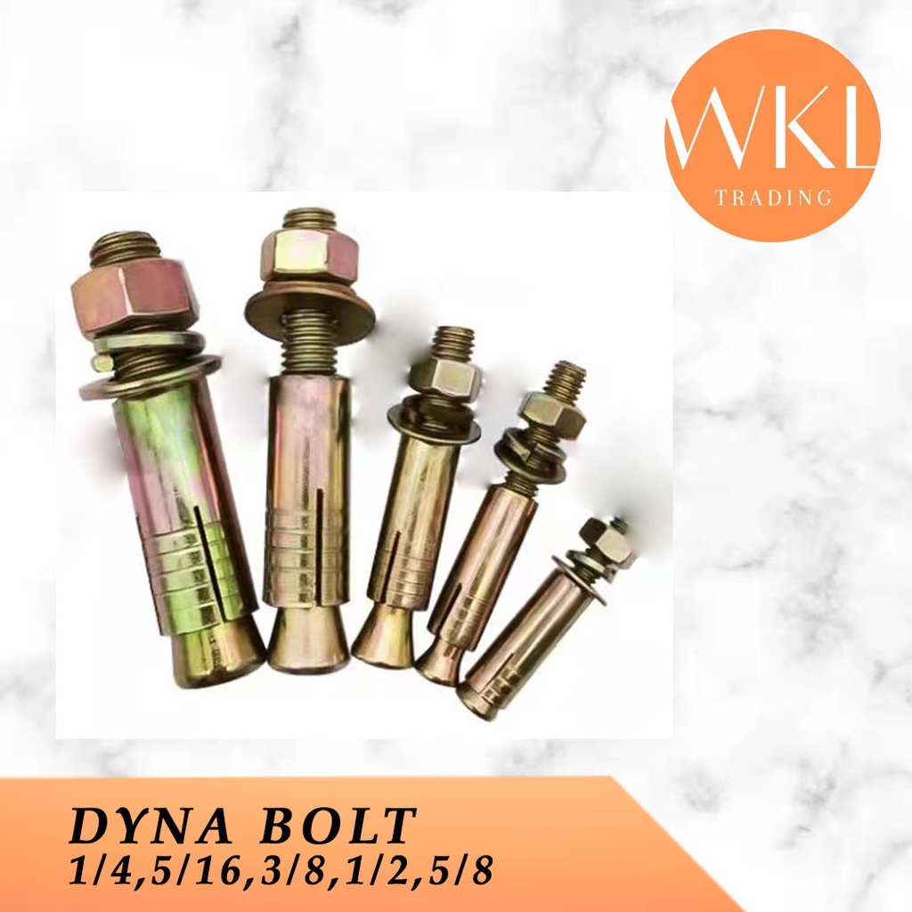 DYNA BOLT (EXPANSION BOLT) size: 1/4"(50mm), 5/16"(65mm), 3/8"(75mm ...