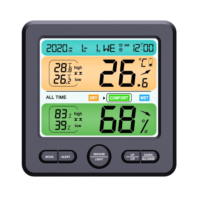Thermometers Digital Non Contact Thermometer-Hygrometer Clock ...