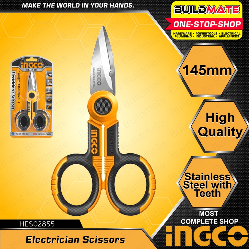 Buildmate x INGCO Electrician's Scissors 5.5" Inch 145mm Wire Stripper ...