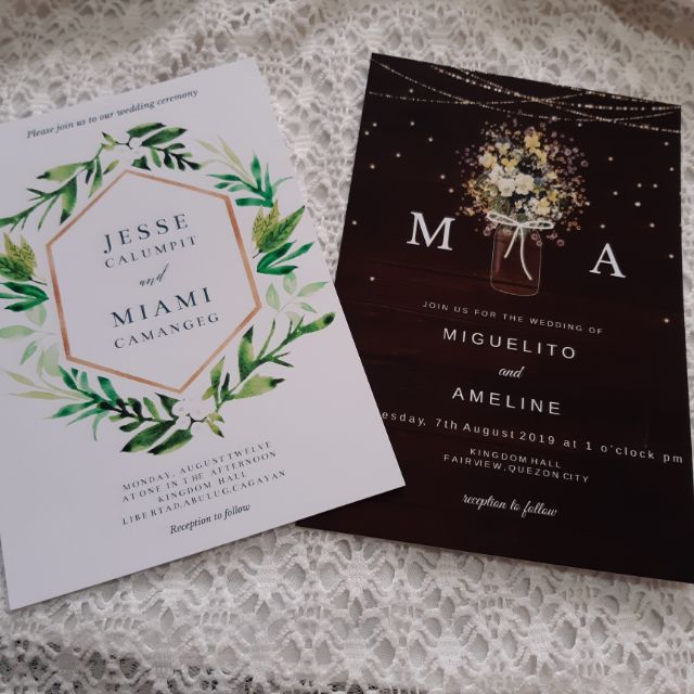 5R (5"x7") Wedding Invitation (For Printing Only) | Shopee Philippines