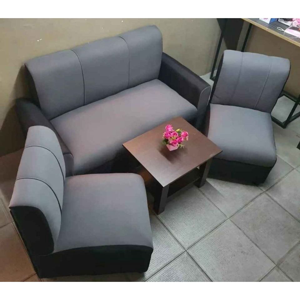 SALA SET DARK GREY FABRIC WITH CENTER TABLE(FREE DELIVERY NCR ONLY ...