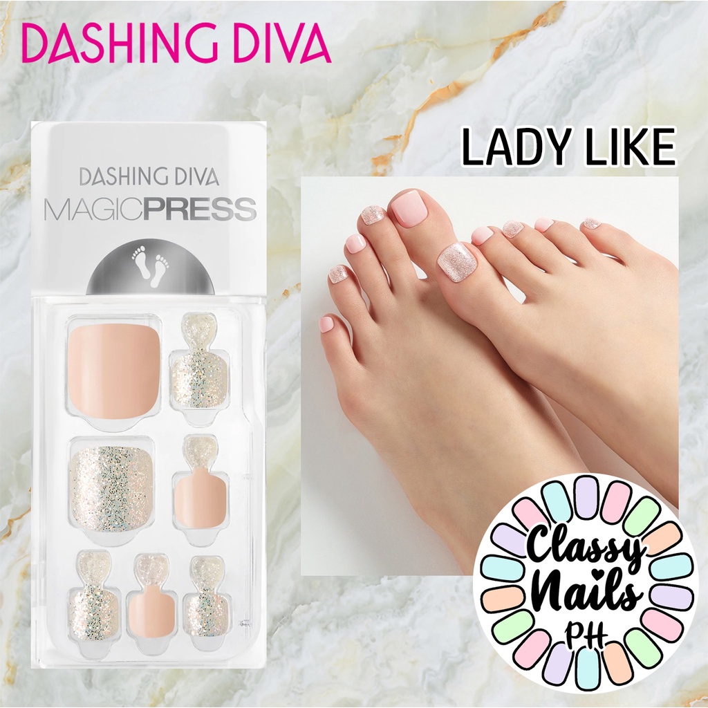 Pedicure - Lady Like • Dashing Diva • Magic Press • Press On Korean ...