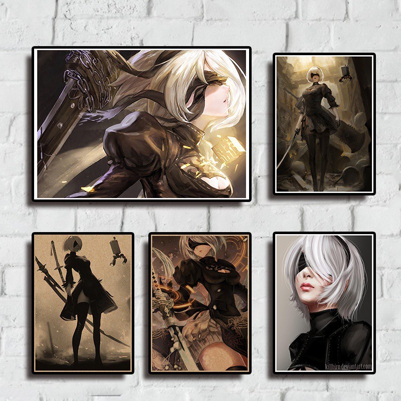 2B From Nier:automata of Furniture Decoration Kraft Paper Retro Posters ...
