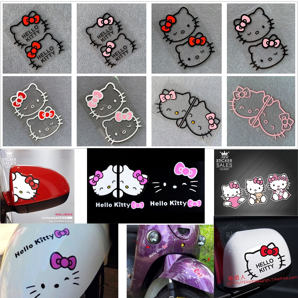 Hello Kitty Motorcycle Reflector Helmet Top Box Prettiest Sticker for ...