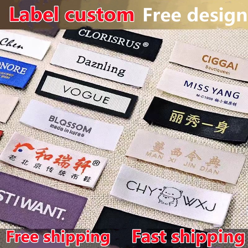 Customized Fabric Sewing Clothing Labels For Garment Brand Logo Woven ...