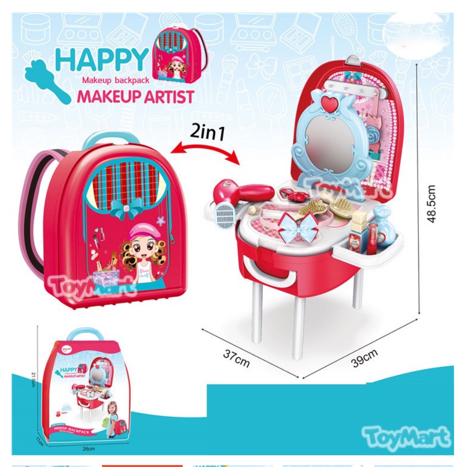 Happy Backpack Toy Set for Kids Simulation Toy Mini Kitchen Craftman ...