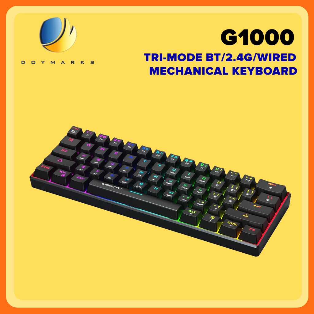 LANGTU G1000 Gaming Mechanical Keyboard Blue Clicky Switch Hotswap ...