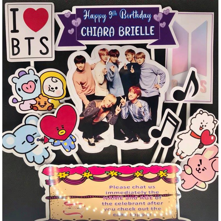 BT21 Cake Toppers with personalized with name and age of celebrant ...