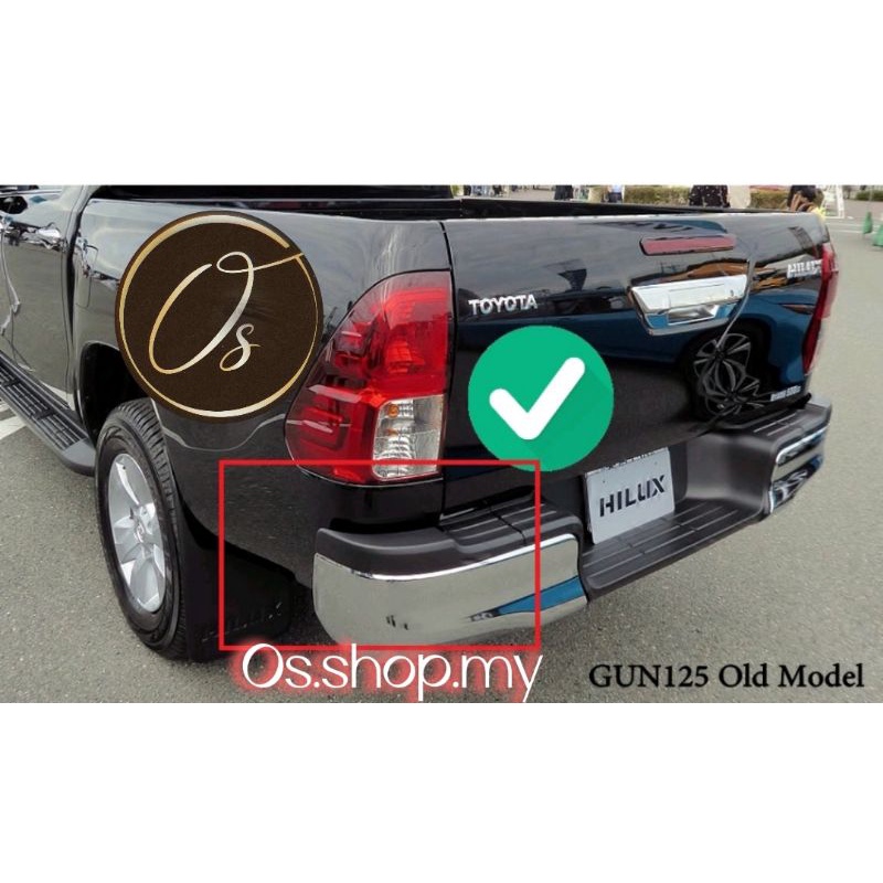 TOYOTA HILUX REVO 2015 - 2021 GUN125 REAR BUMPER SIDE COVER BELAKANG ...