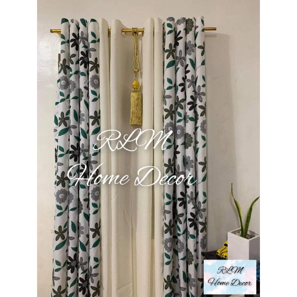 RLM-Jamela Gray Design Elegant Ring Curtain Sold Per Set | Shopee ...