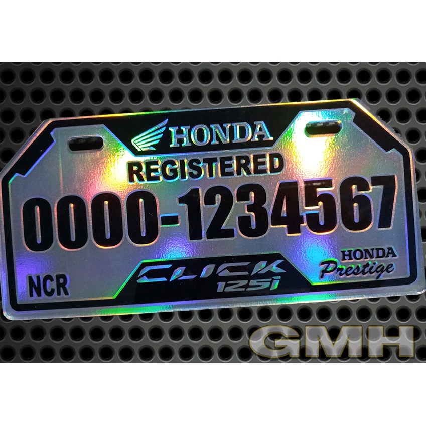 Motorcycle Temporary Plate Number (acrylic) with FREE mini KEYCHAIN ...