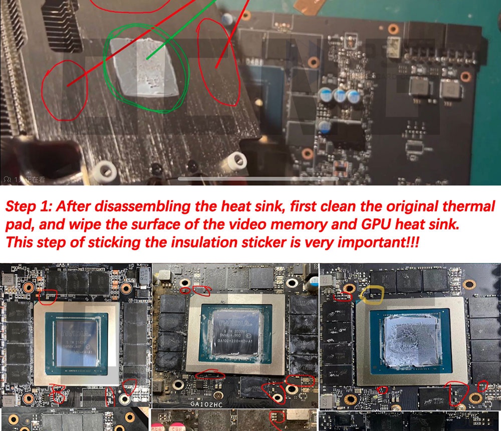 GPU RAM Copper Heat Sink For Radiator Memory Miner RTX 3090 3080 3070 ...