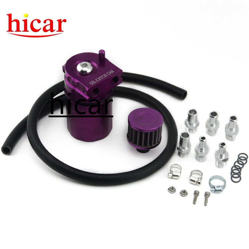 Universal Aluminum Engine Oil Catch Tank With Breather Filter Oil Catch ...