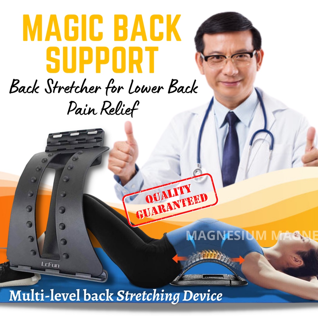 Magic Back Support Plus Massager Multi-level Lumbar Traction Orthotic ...