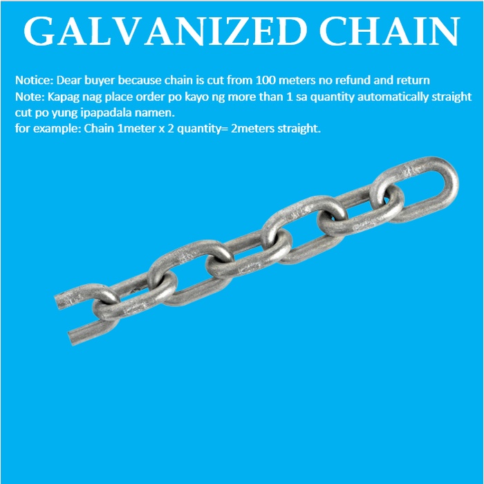 Kadina 1 Meter 3mm-8mm Steel Chain Kadena Anti-Cut Chain Galvanized ...