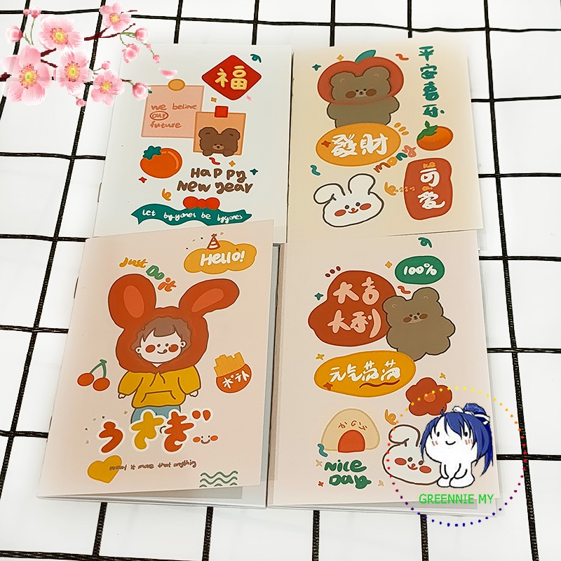 CNY Cute Bear Cartoon Mini Pocket Notebook Memo Pad Buku Nota Comel ...