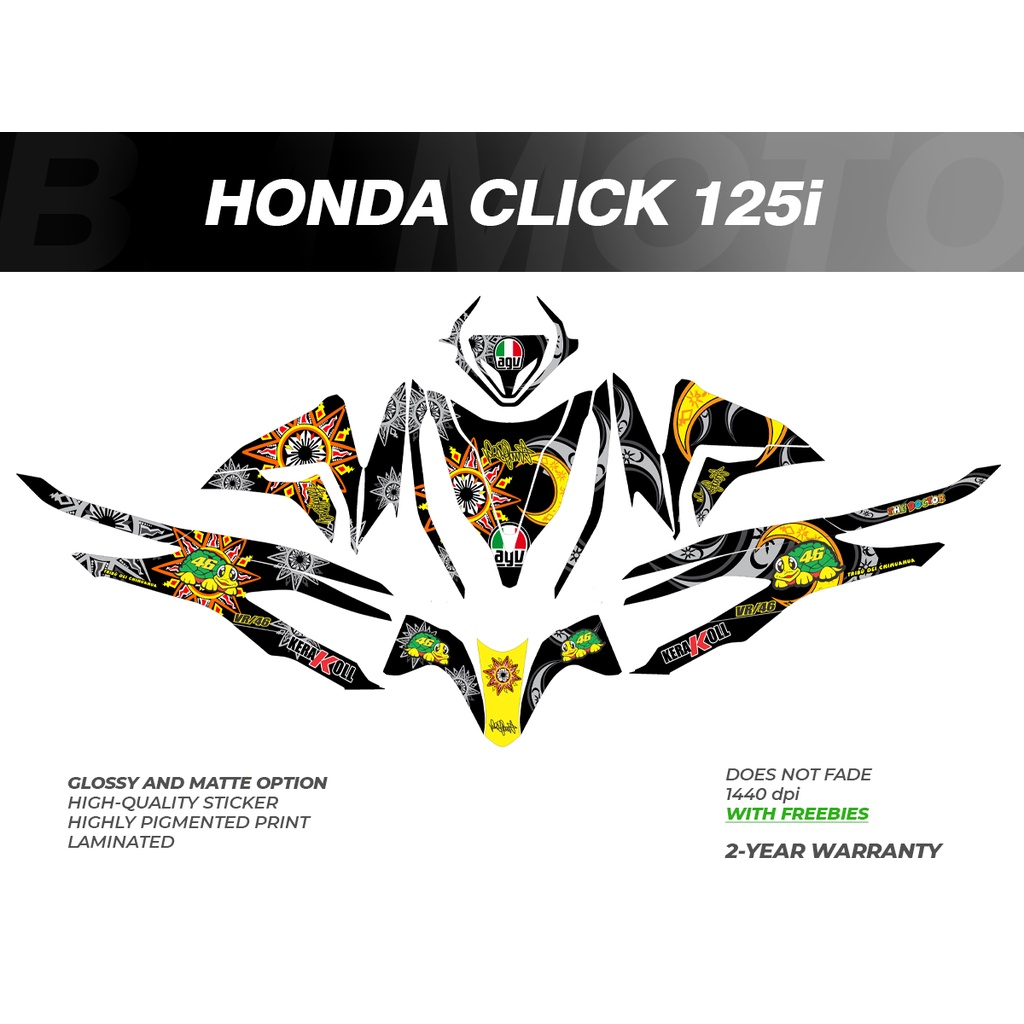 HONDA CLICK 125i Decals (LAMINATED for Fade-proof print, High Quality ...