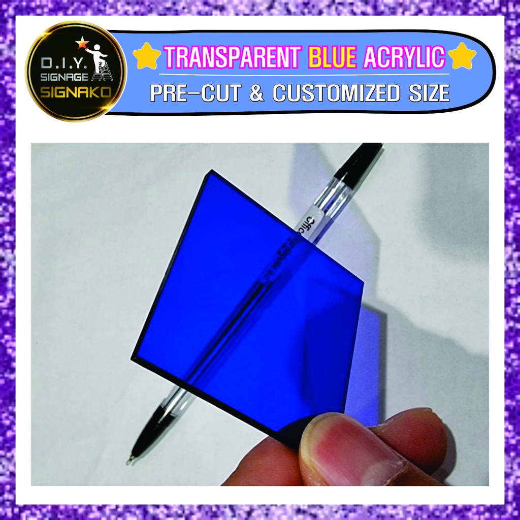 Transparent "Blue" Acrylic Sheet Pre Cut & Customized Size1/ Sheets ...