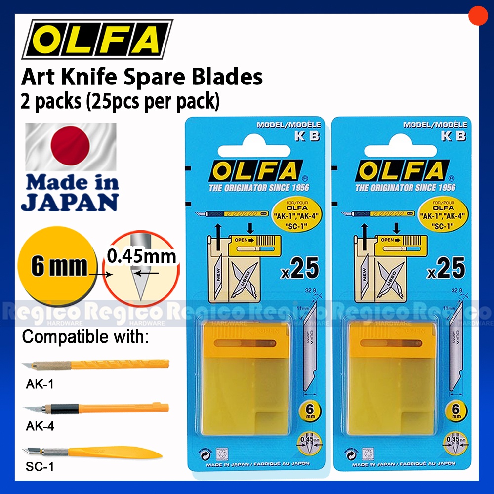 OLFA 2packs Spare blade KB for Art Knife AK4 AK1 SC1 Regico Hardware | Shopee Philippines