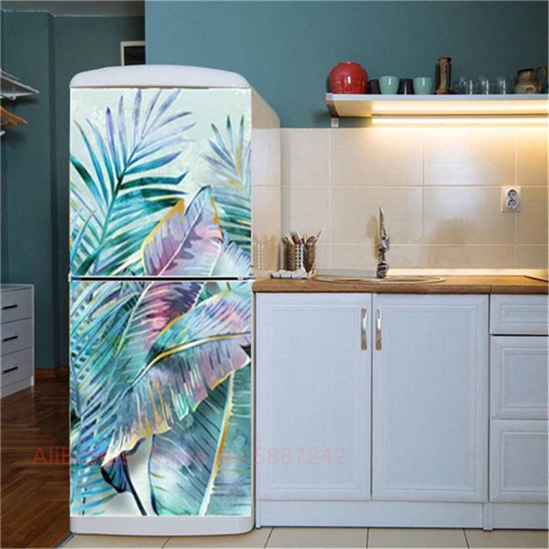 Self-adhesive Sticker On The Fridge Door Cover Decorative Film Kitchen ...