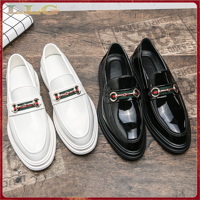 British Retro Glossy Leather Shoes One-Step Business Casual Men's Seiko ...