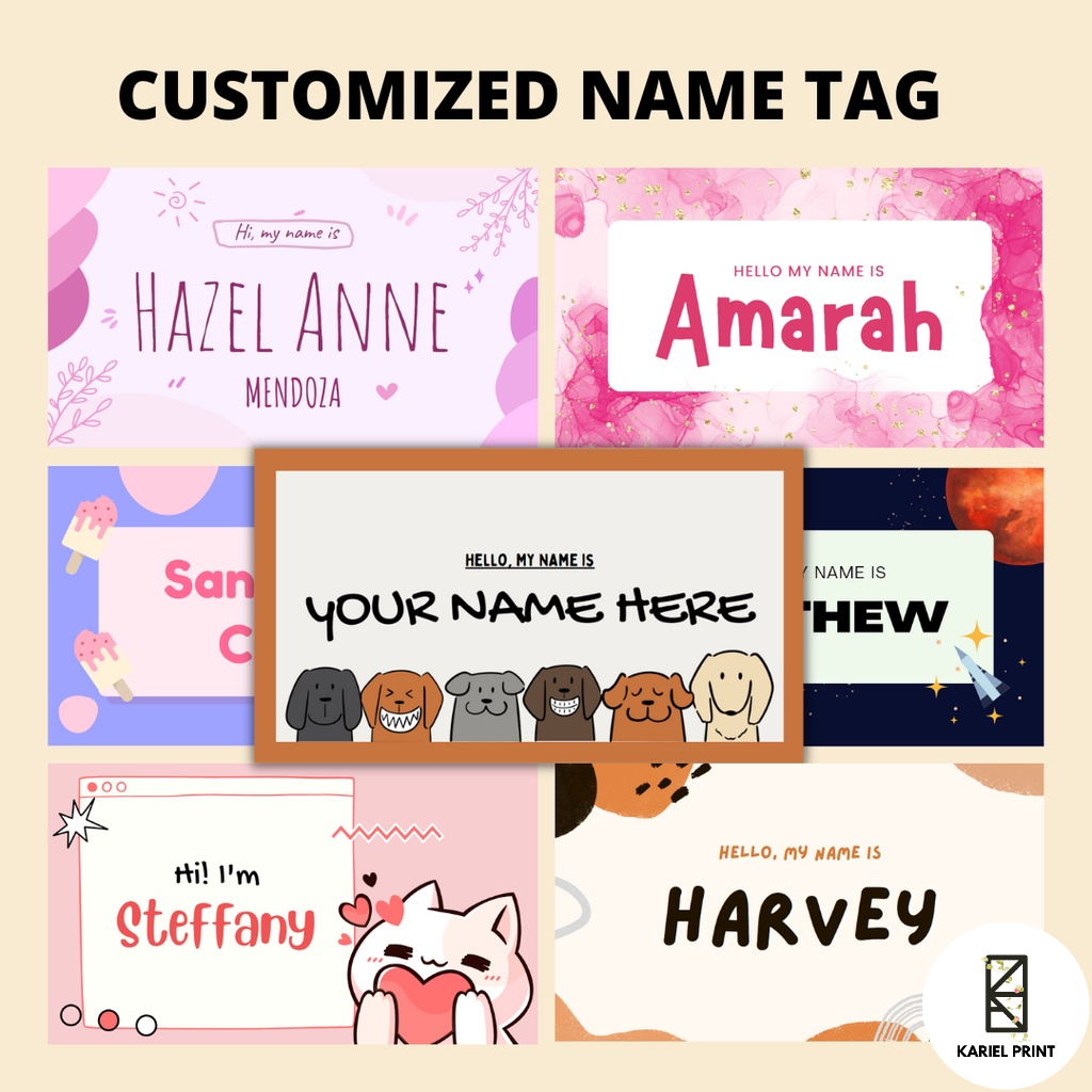 Customized Laminated Name Tag Back to School Back to Back name tag ...