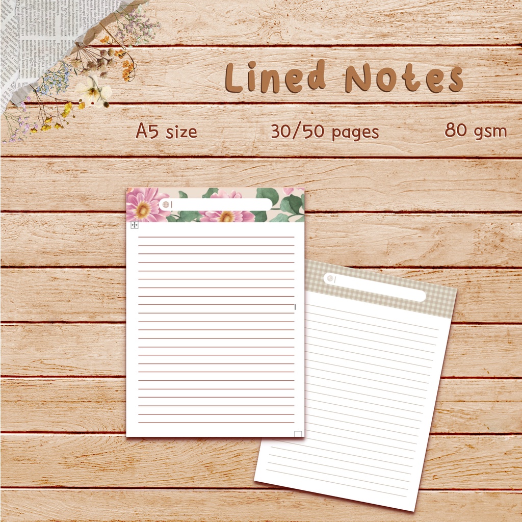 A5 Aesthetic Notes Lined Notepad (Non Sticky) | Shopee Philippines