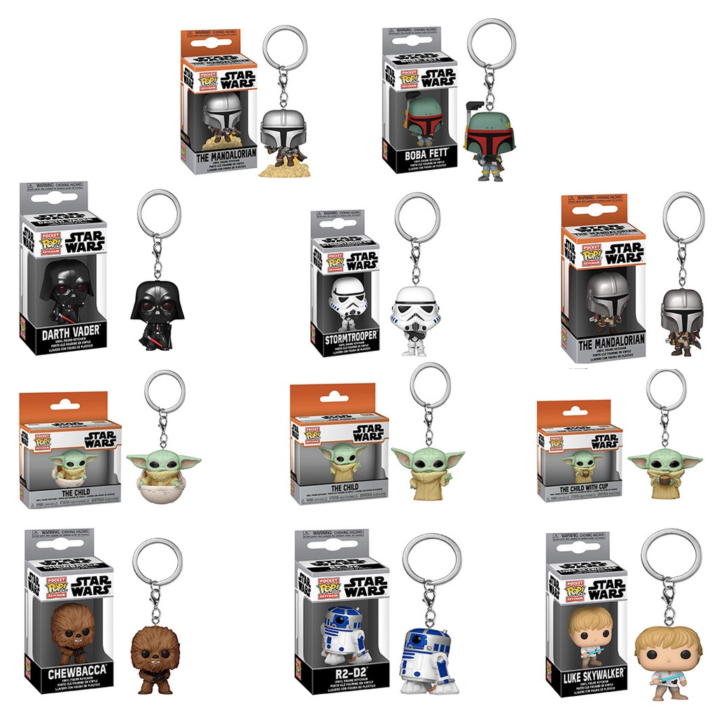 Funko pop Star Wars Keychain Mandalorian Yoda Baby Water Model ...