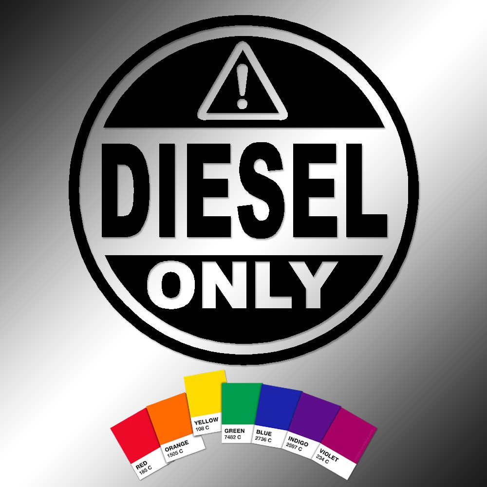 Sticker | (1) Diesel Only fuel Decal | Weather proof die-cut | 3 inches ...