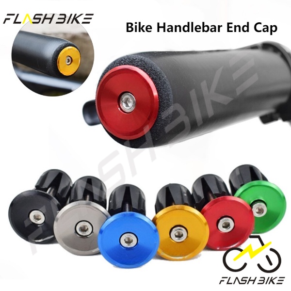 1Pair Bike Grip Handle Bar End Cap Aluminium Alloy MTB Handlebar Grips ...