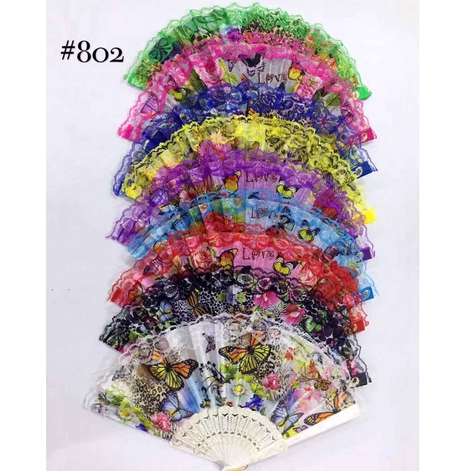 Pamaypay o Abanico Colorful Butterfly Lace Designs | Shopee Philippines