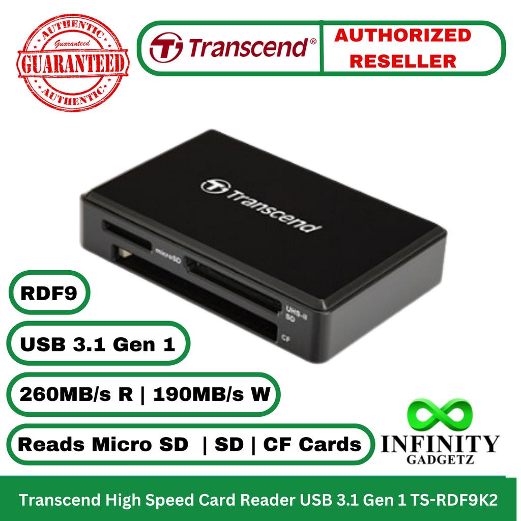 Transcend RDF9 USB 3.1 Gen 1 260MB/s High Speed Card Reader SD CF and ...