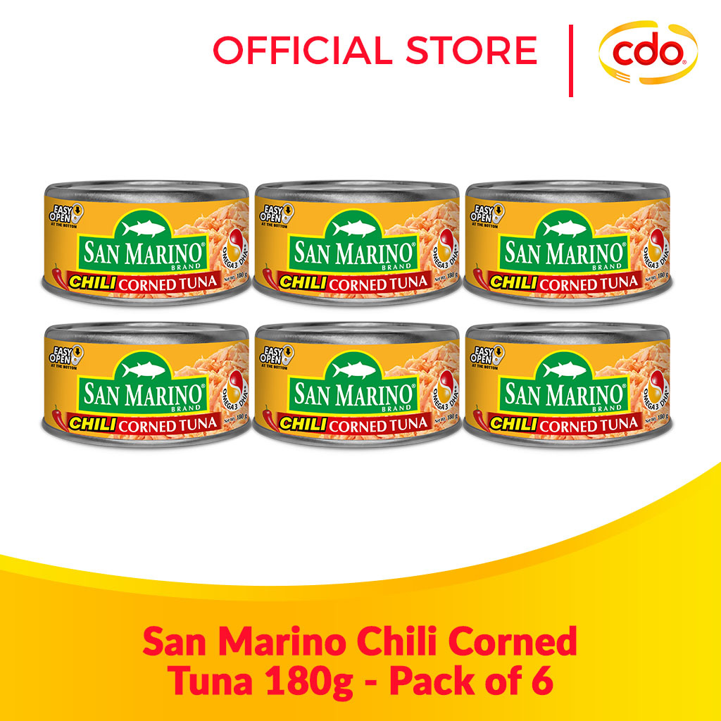 SAN MARINO Chili Corned Tuna 180g - Pack of 6 | Shopee Philippines