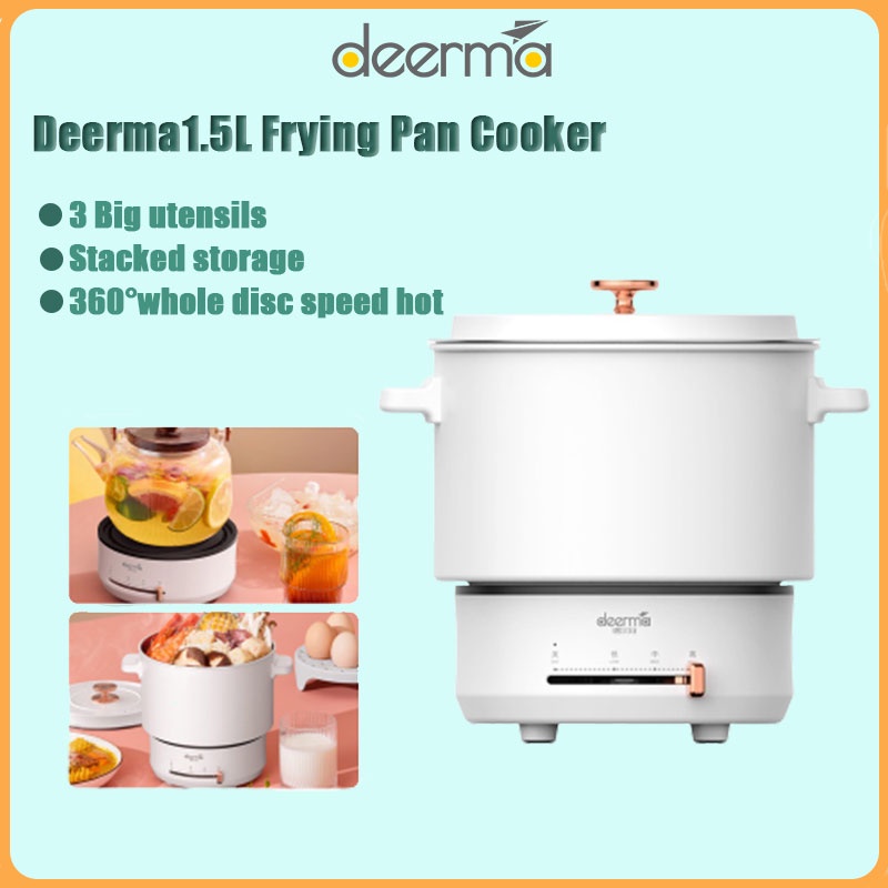 Deerma1.5L Frying Pan Cooker Steaming Multi-Purpose Cooking Pot 500w ...