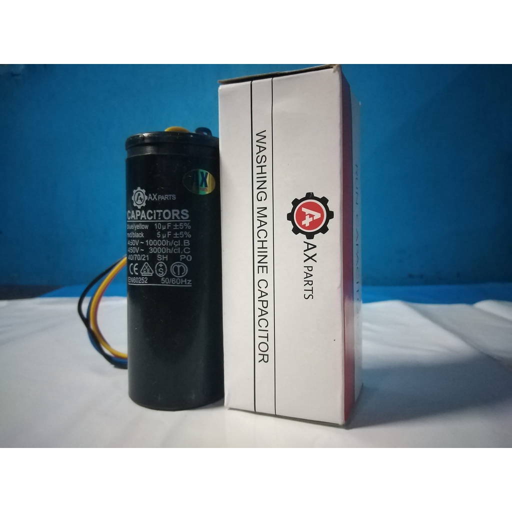 450V 10 + 5uF DUAL STARTING CAPACITOR FOR WASHING MACHINE | Shopee ...