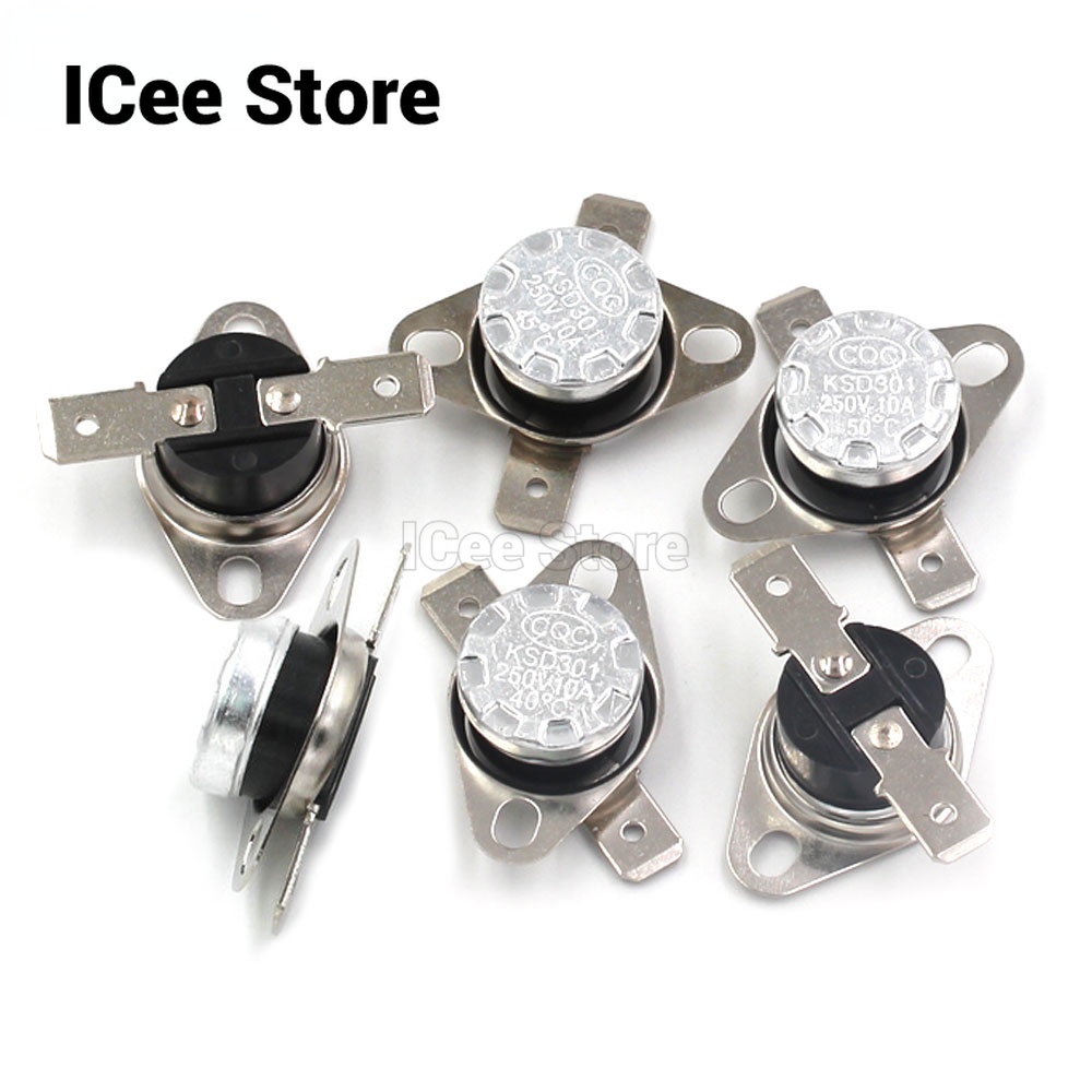 2Pcs Temperature Switch KSD301 250V 10A Normally Closed Open 40-190 Degree Thermal Control ...