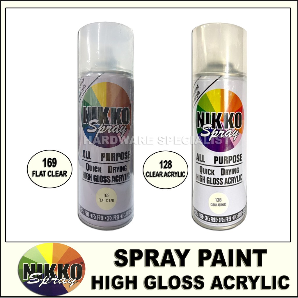 Nikko Spray Paint High Gloss Acrylic Flat Clear No.169 Or Clear Acrylic ...