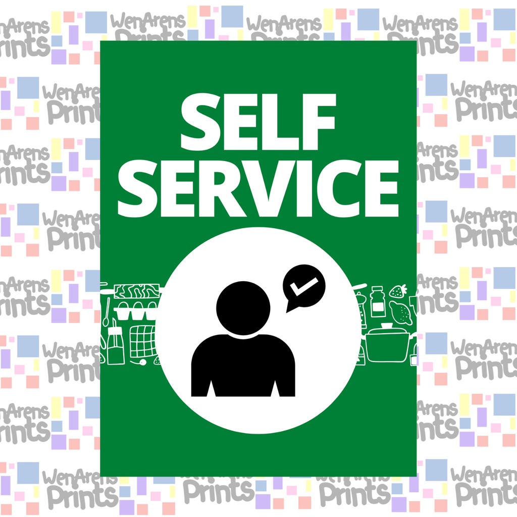 Self Service Condiments Utensils Area A4 Size PVC Plastic, Laminated ...