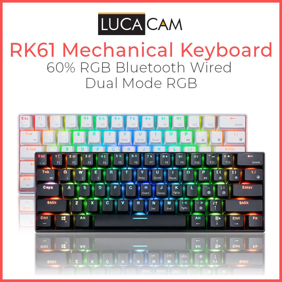 RK61 Version 2 Bluetooth Wired Dual Mode 60% RGB Mechanical Gaming ...