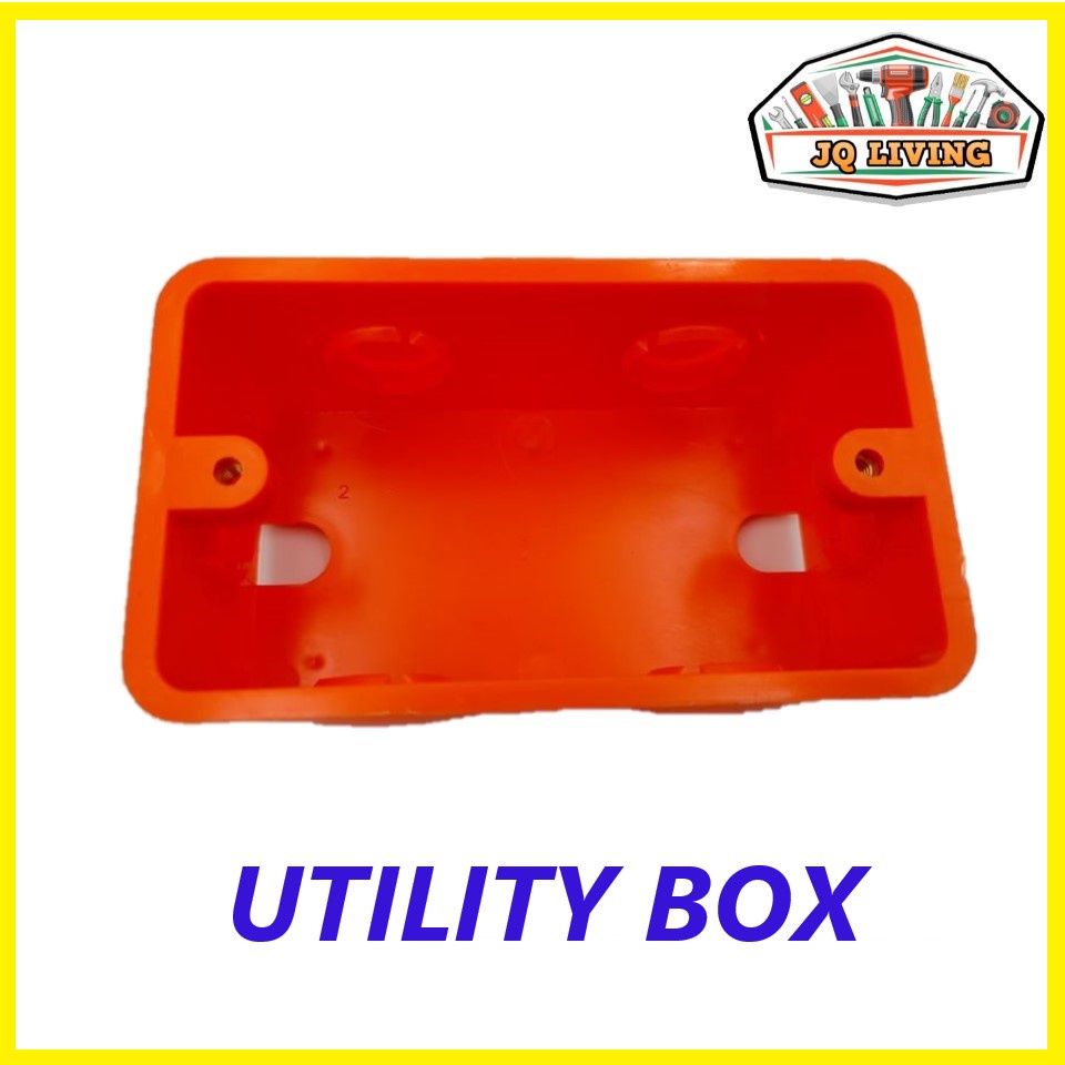 PVC Orange Utility Box (Thick Type) Switch Outlet Box Electrical Home ...